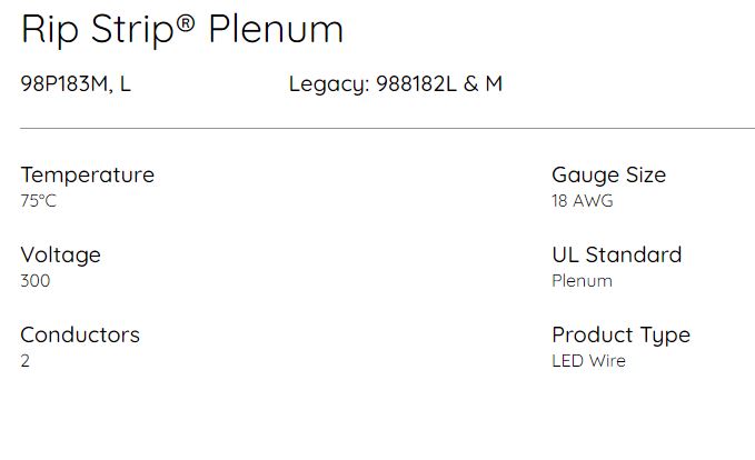 Paige Plus Rip Strip LED Wire 2/C 18AWG Blue – Crafter NV