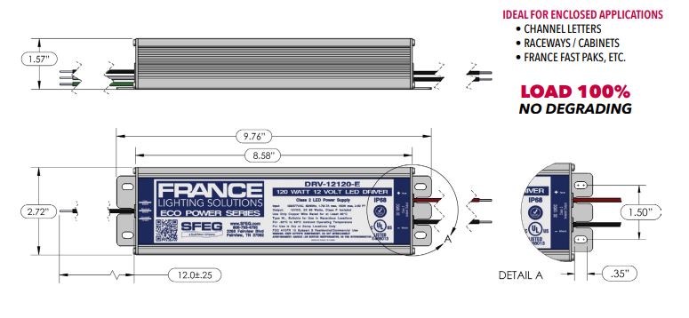 France ECO Tru-Power & Atlas Wet Listed LED Power Supplies 60W & 120W ...